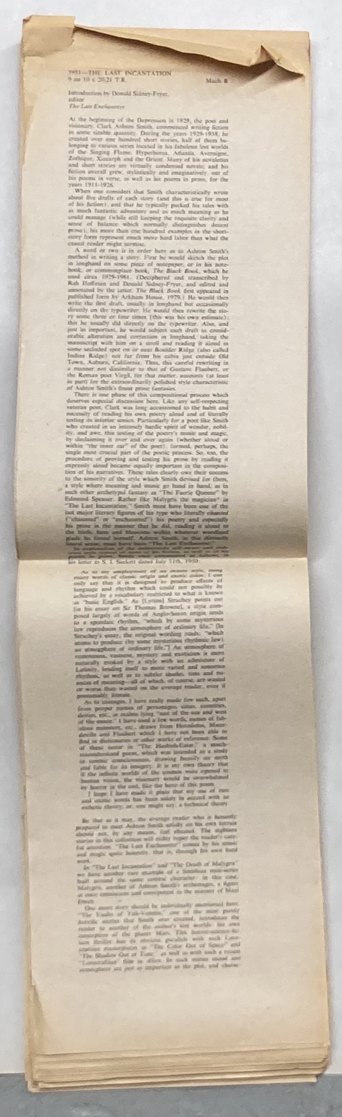 The Last Incantation by Smith, Clark Ashton: Very Good Soft cover (1982 ...
