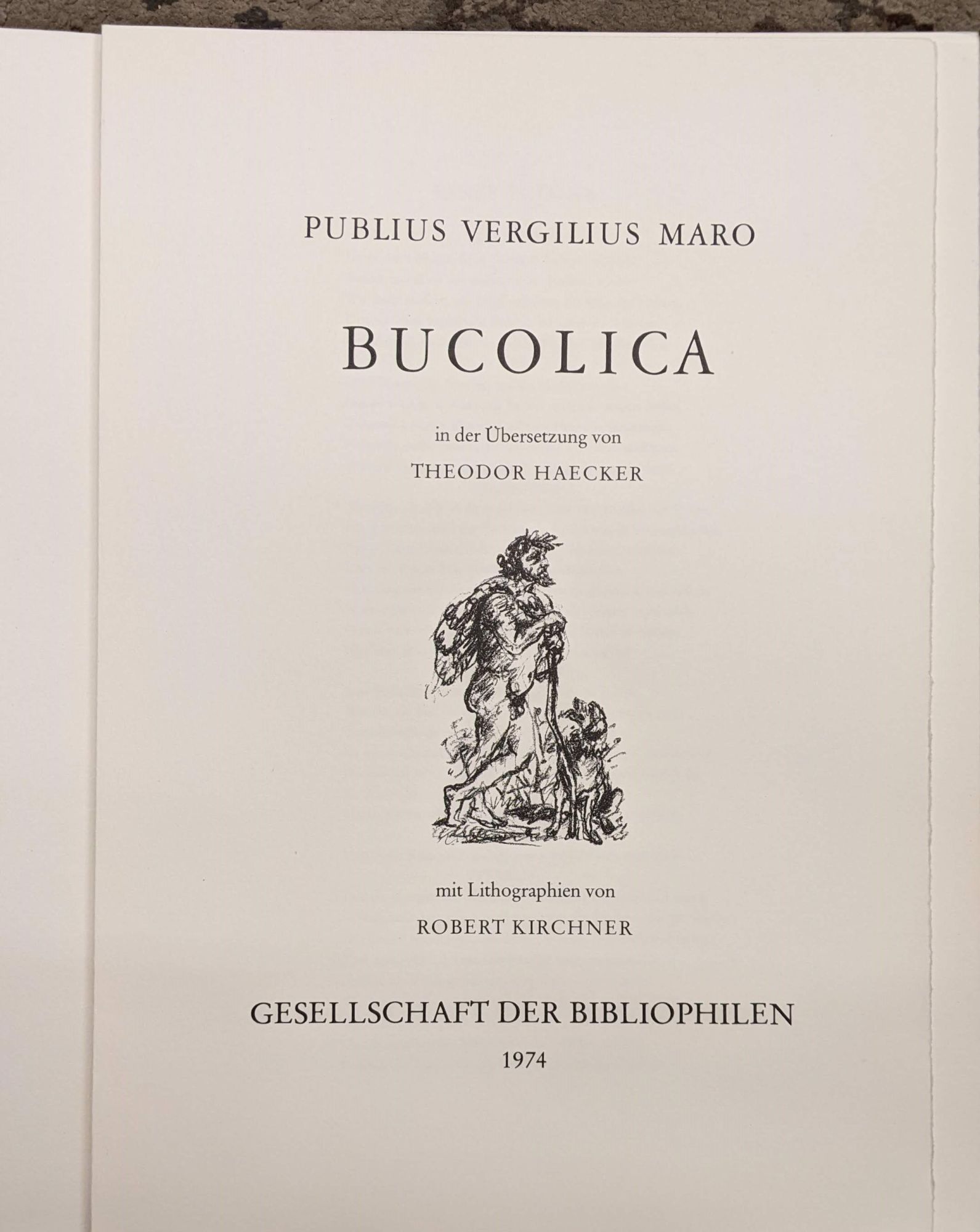 Bucolica by Publius Vergilius Maro; Theodor Haecker (tr): Fine ...