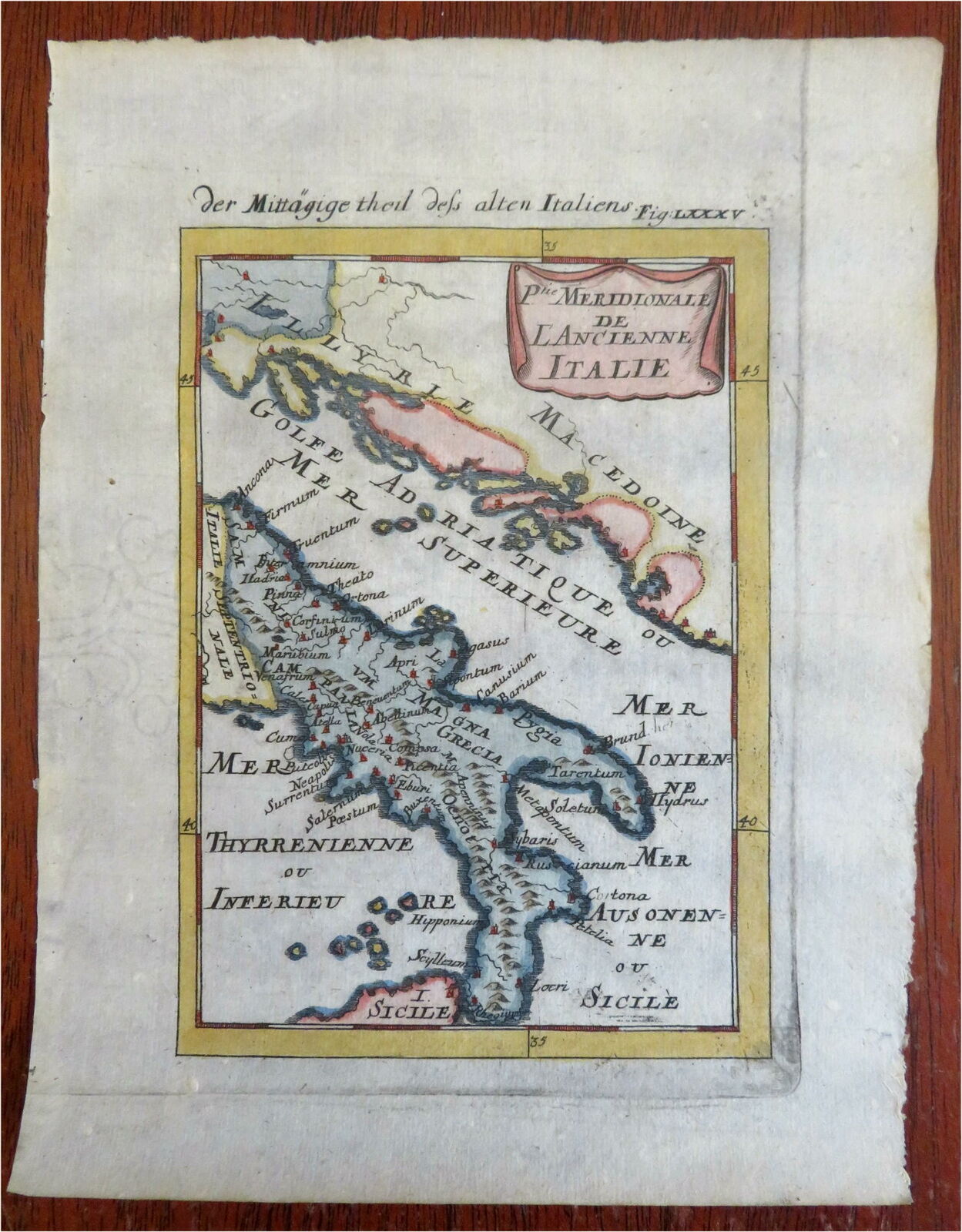 Southern Italy Ancient World Roman Empire Sicily 1719 Mallet map: (1719 ...