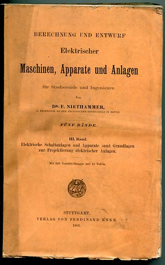 Berechnung und Entwurf Elektrischer Maschinen, Apparate und Anlagen ... Berechnung und Entwurf Elektrischer Maschinen, Apparate und Anlagen ...