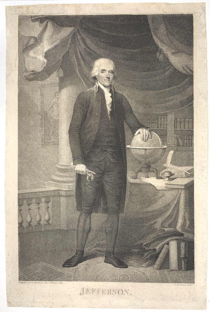 Large 1801 Folio Engraving of Thomas Jefferson as New President by ...