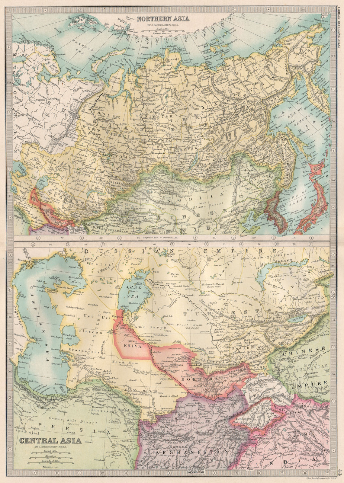 Northern Asia Central Asia by Bartholomew, John | Antiqua Print Gallery