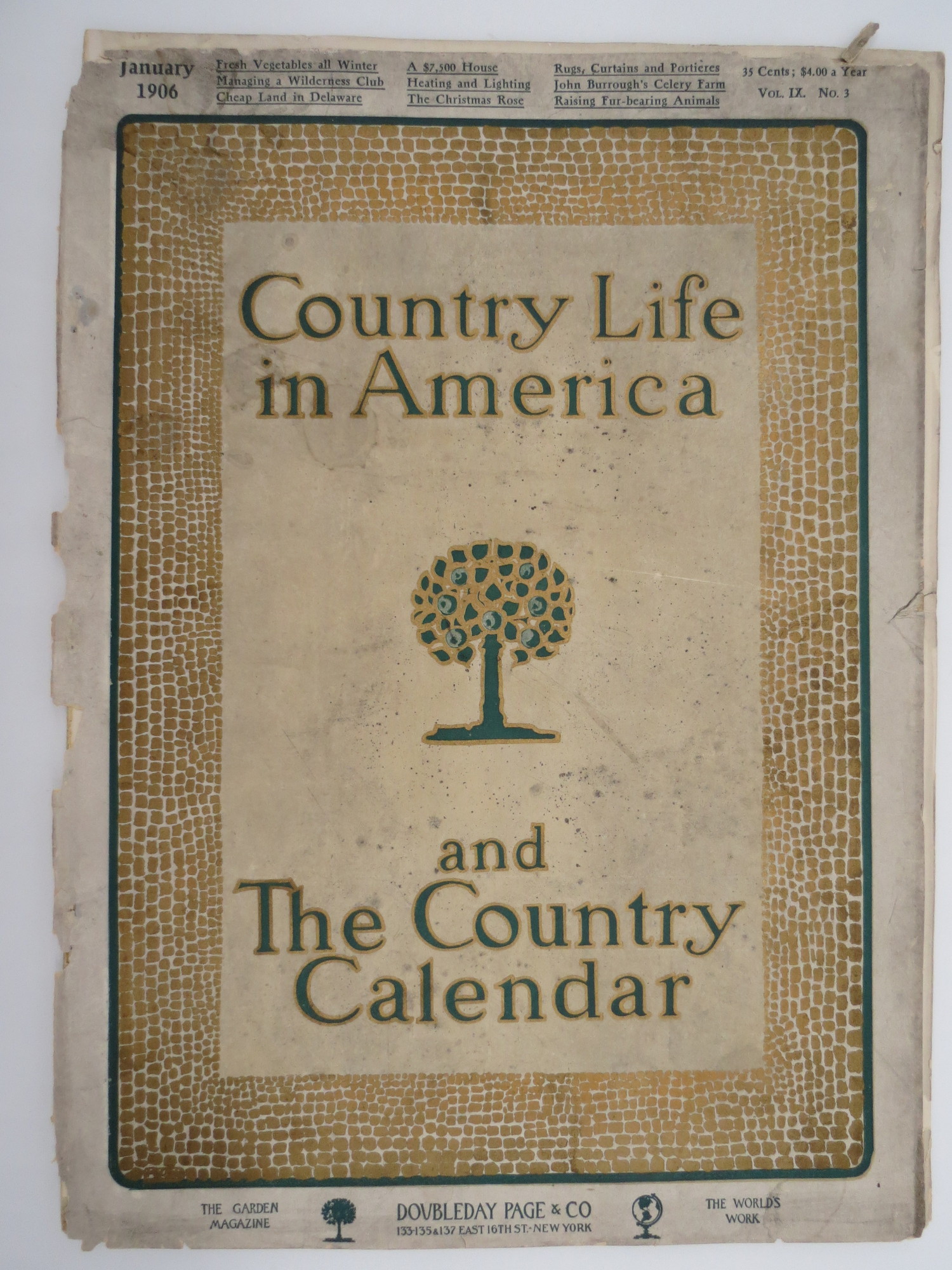 COUNTRY LIFE IN AMERICA MAGAZINE, JANUARY 1906 (THE COUNTRY CALENDAR ...