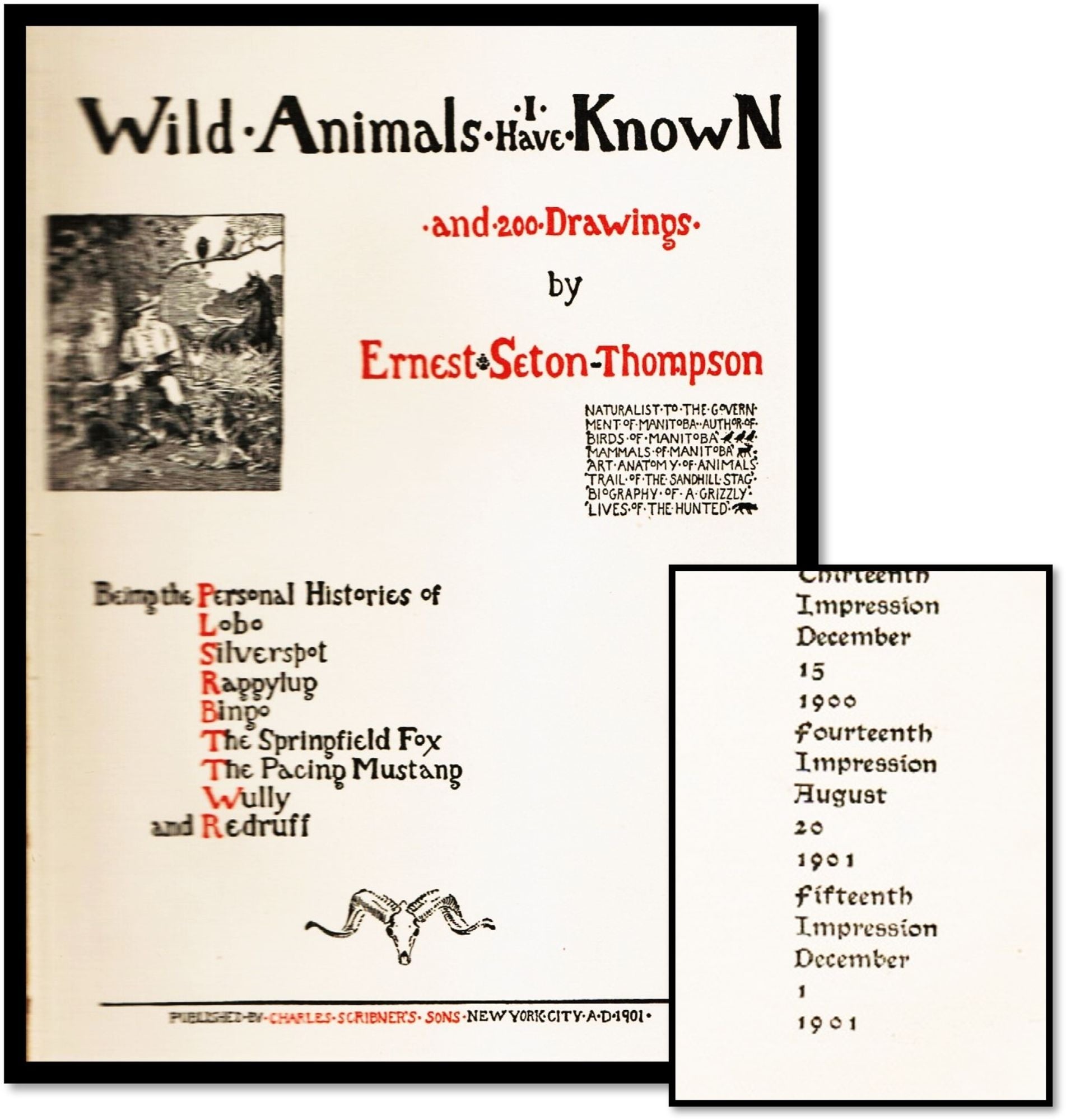 Wild Animals I Have Known by Seton, Ernest Thompson (1860-1946): Very ...