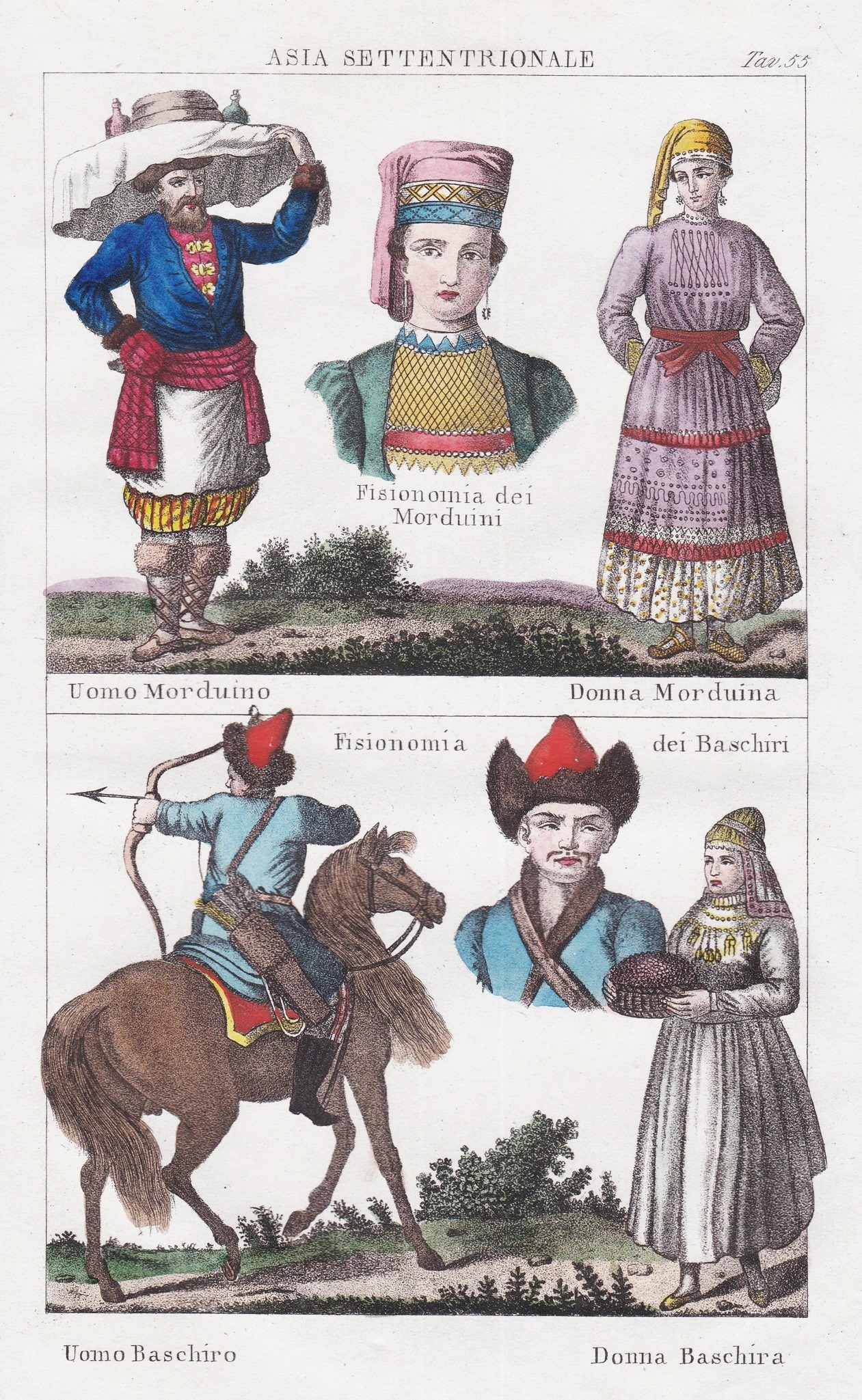 "Asia Settentrionale. / Fisionomia dei Morduini. Uomo Morduino. Donna ...