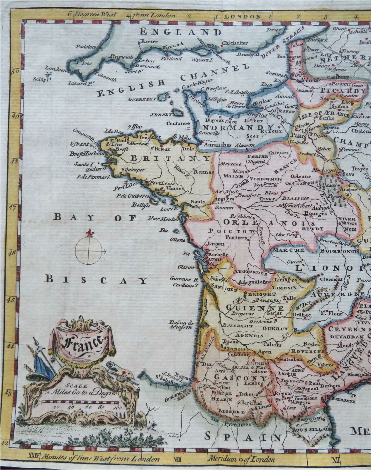 Kingdom of France Ancien Regime Bourbon France c. 1760 Jefferys hand ...