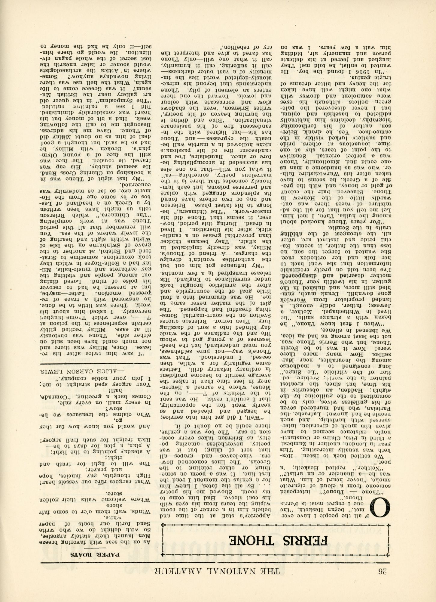 The National Amateur. Vol. XLVI, No. 3. January 1922. Featuring The ...