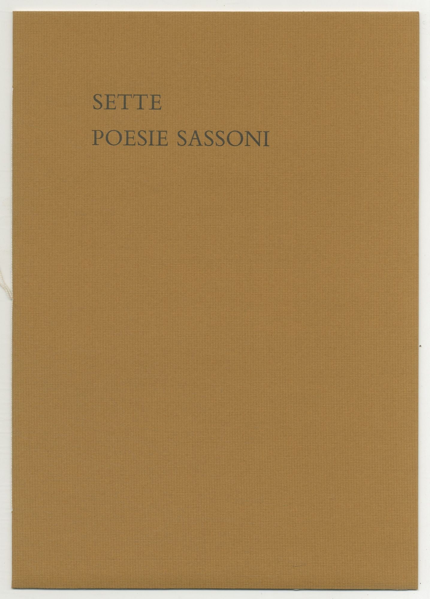 Sette Poesie Sassoni [Seven Saxon Poems] von BORGES, Jorge Luis: Fine ...
