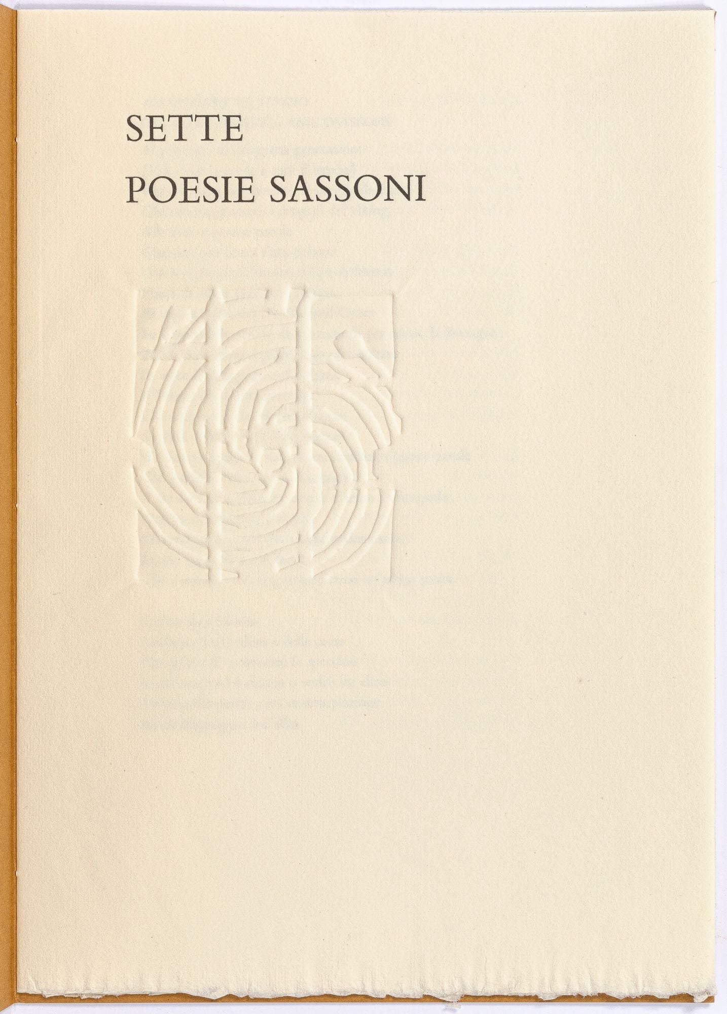 Sette Poesie Sassoni [Seven Saxon Poems] by BORGES, Jorge Luis: Fine ...