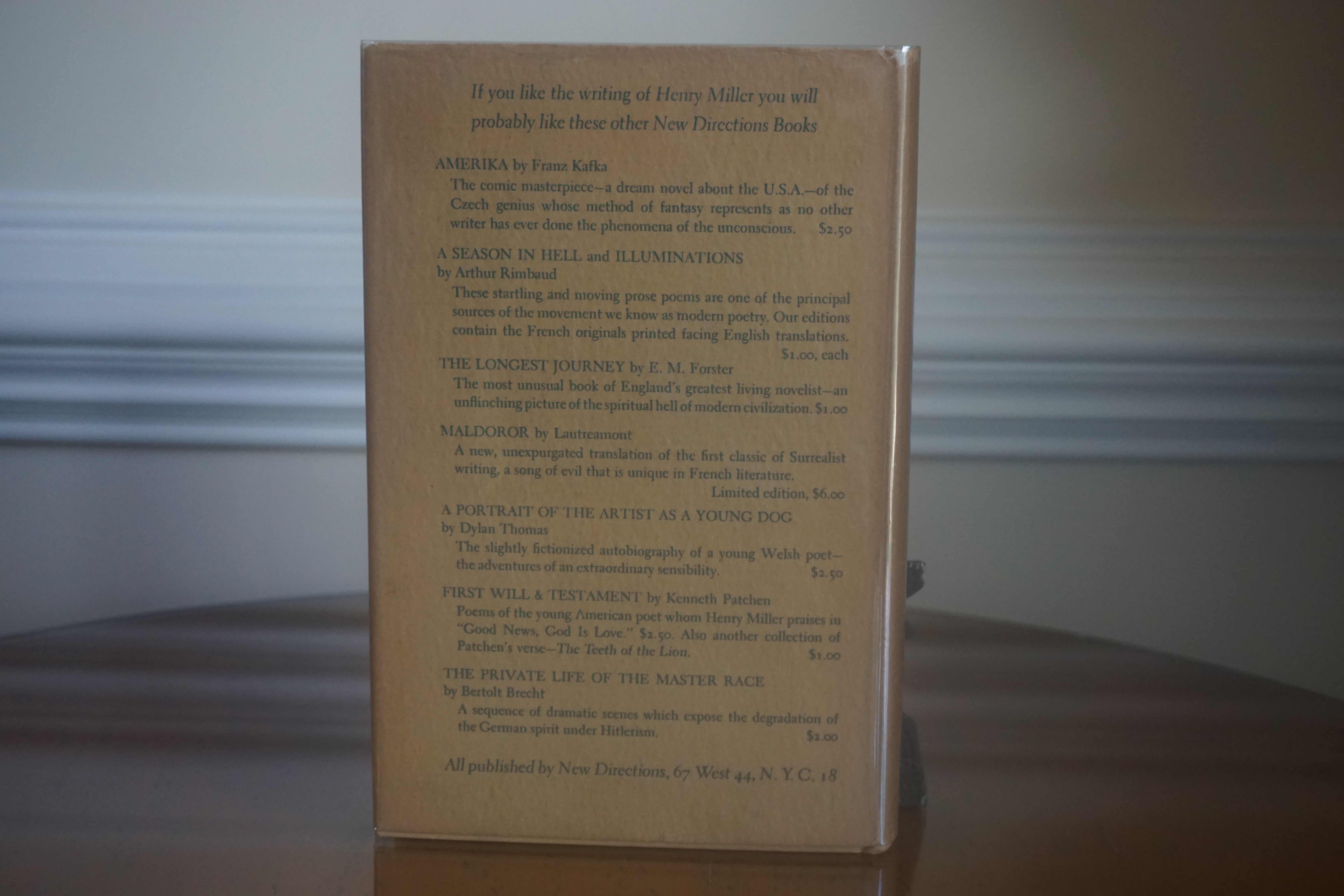 Sunday After the War by Henry Miller: Near Fine Hardcover (1944) 1st ...