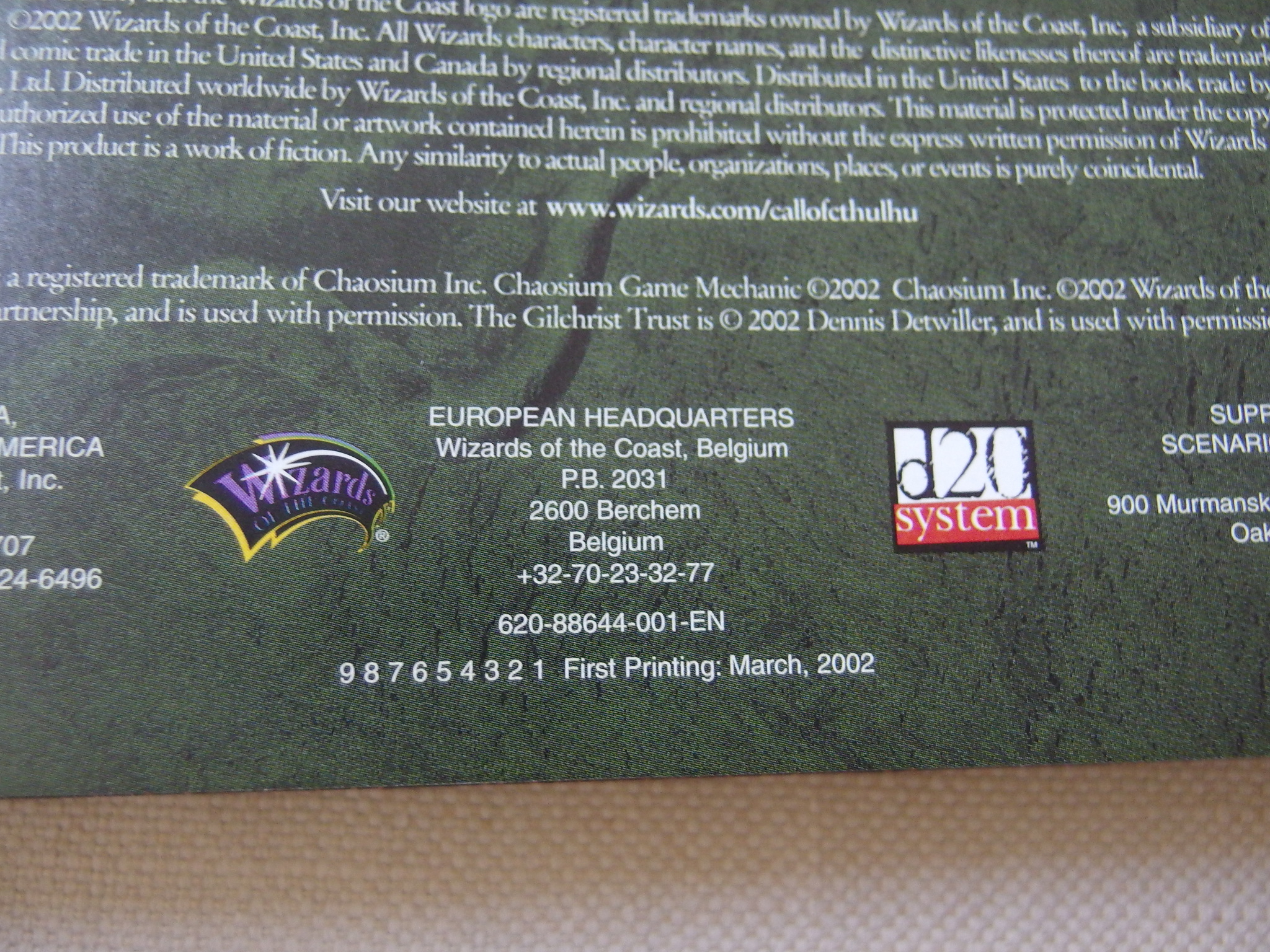 Call of Cthulhu (d20 Edition Horror Roleplaying, WotC) by Monte Cook ...