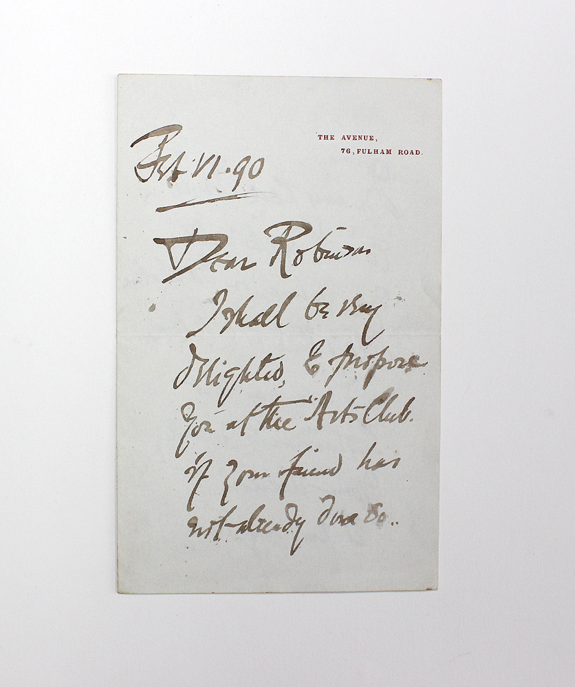 An Original Hand Written Letter and Signed by Sir Alfred Gilbert. by ...