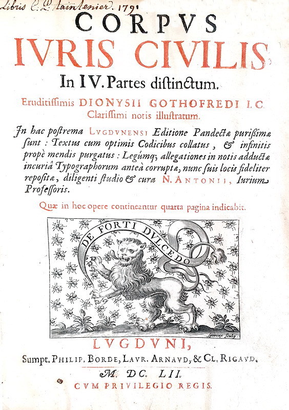Corpus Iuris Civilis Corpus Iuris Civilis; Volume II : Mommsen,