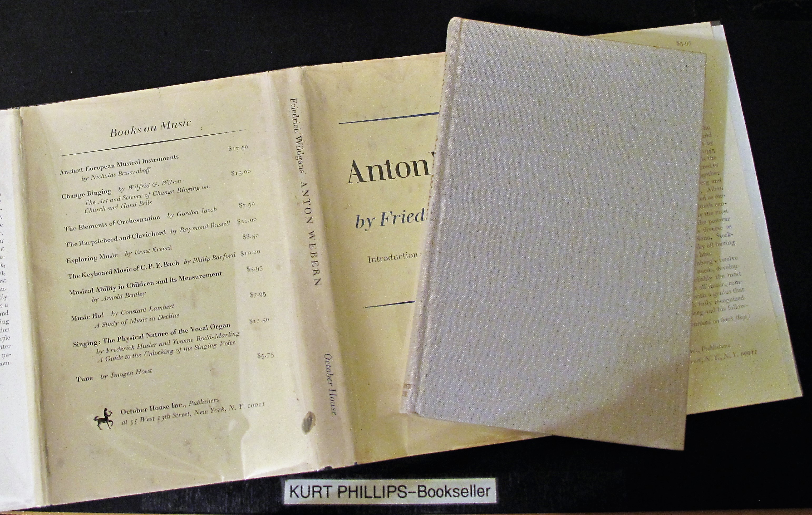 Anton Webern by Wildgans, Friedrich; Friedrich Wildgans: Very Good ...