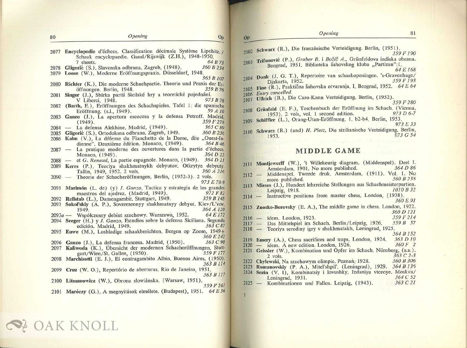 BIBLIOTHECA VAN DER LINDE-NIEMEIJERIANA: A CATALOGUE OF THE CHESS ...