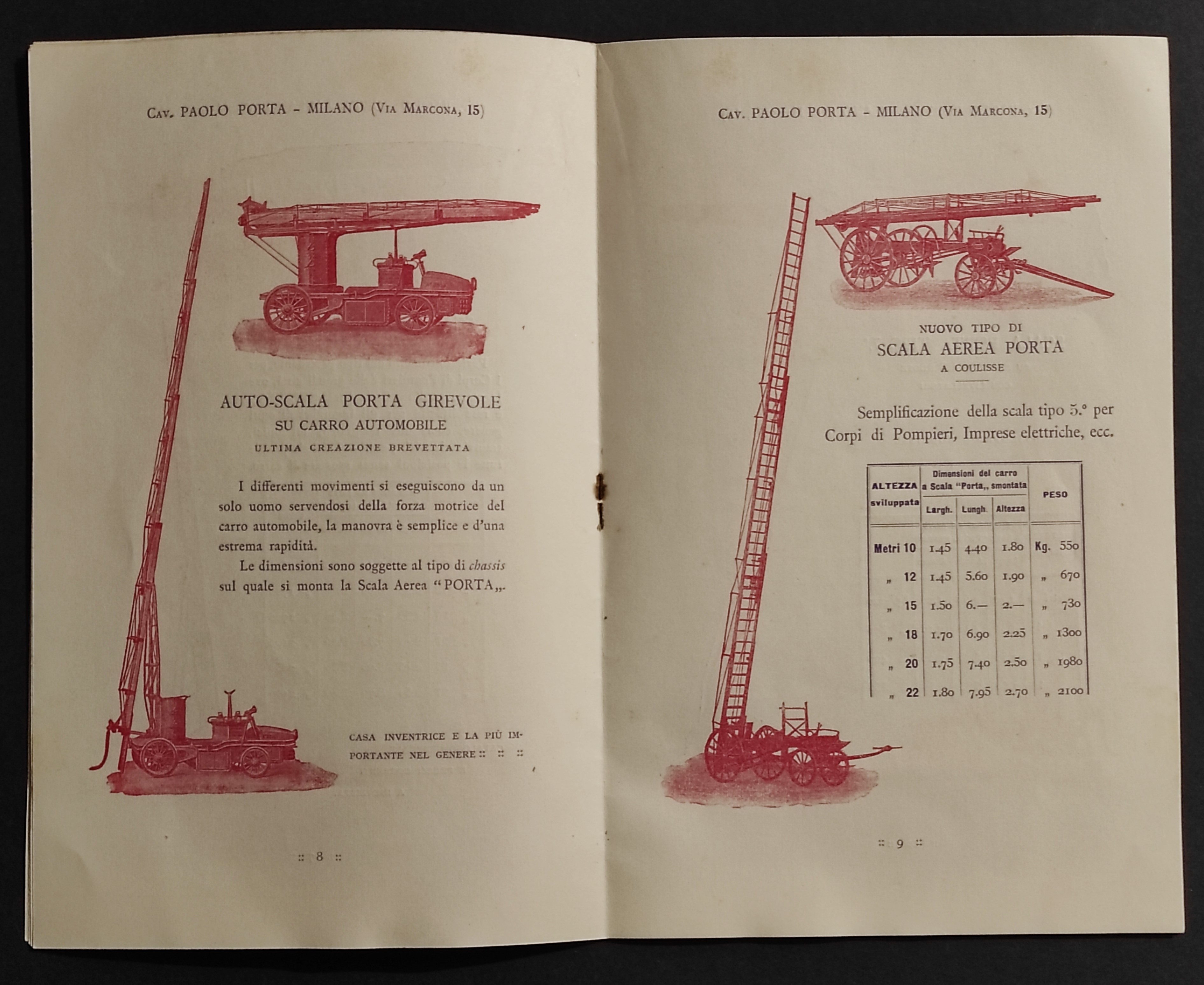 Catalogo Scale Porta - Paolo Porta Inventore Scale Aeree - 1921 | ADe ...