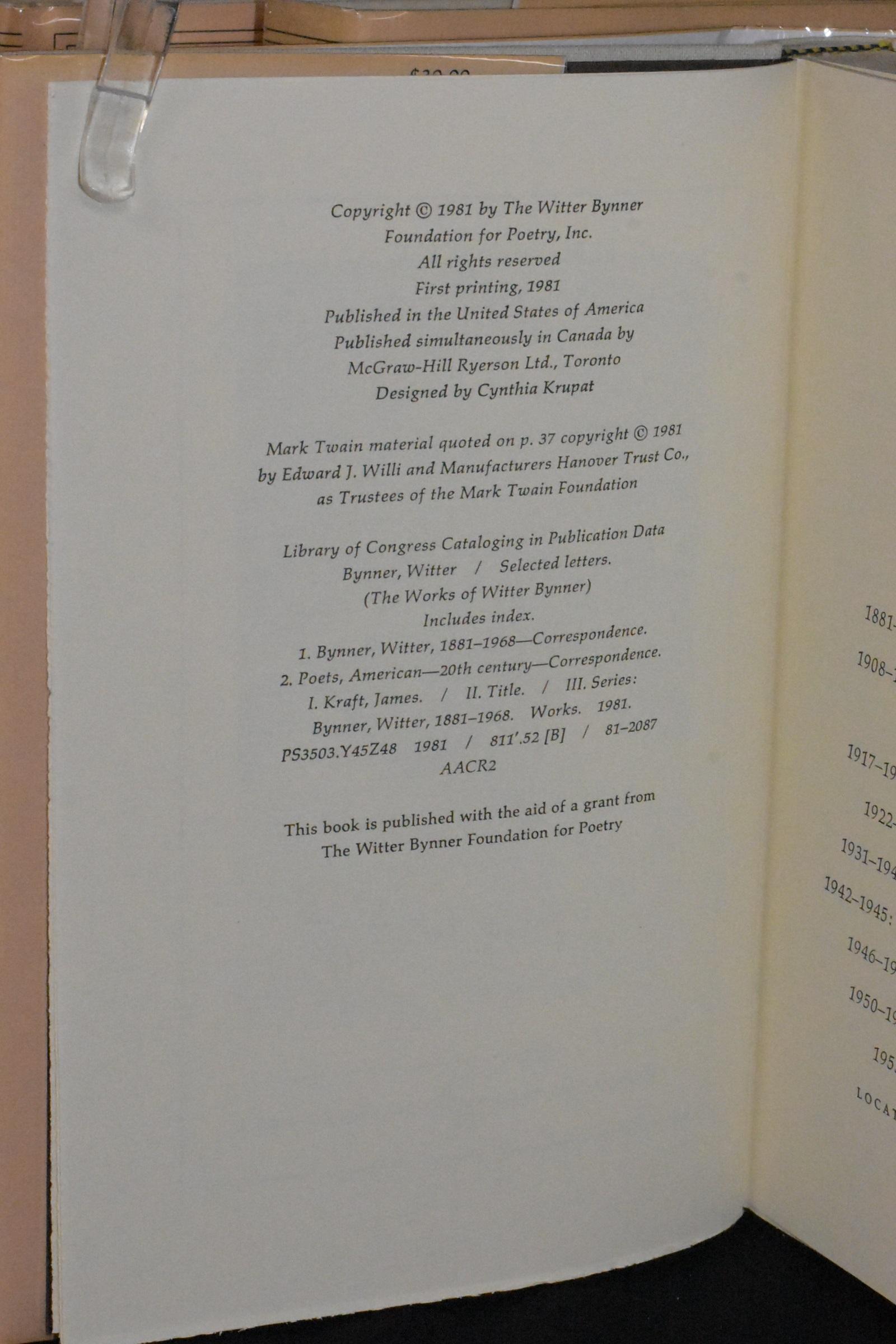 The Works of Witter Bynner: 5 Volume Set (Selected Poems, Light Verse ... The Works of Witter Bynner: 5 Volume Set (Selected Poems, Light Verse ...