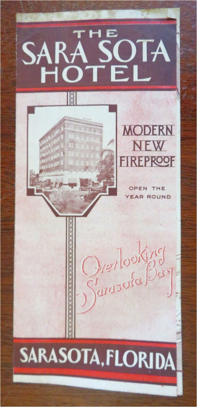 Sarasota Hotel Florida c. 1920's cartoon map illustrated travel ...