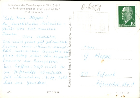 Ansichtskarte / Postkarte Hinternah Schleusingen in Thüringen ...