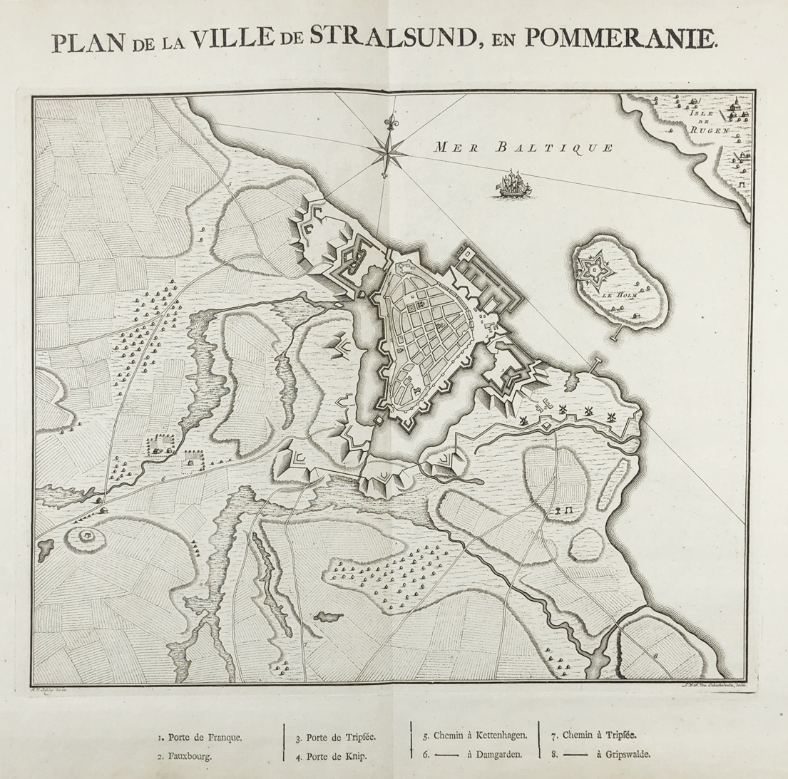 "Plan de la Ville de Stralsund, en Pomeranie" - Stralsund Stadtplan ...