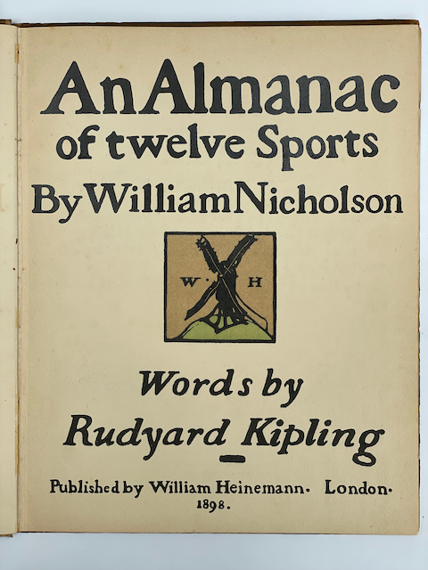 An Almanac of twelve Sports by William Nicholson. Words by Rudyard ...