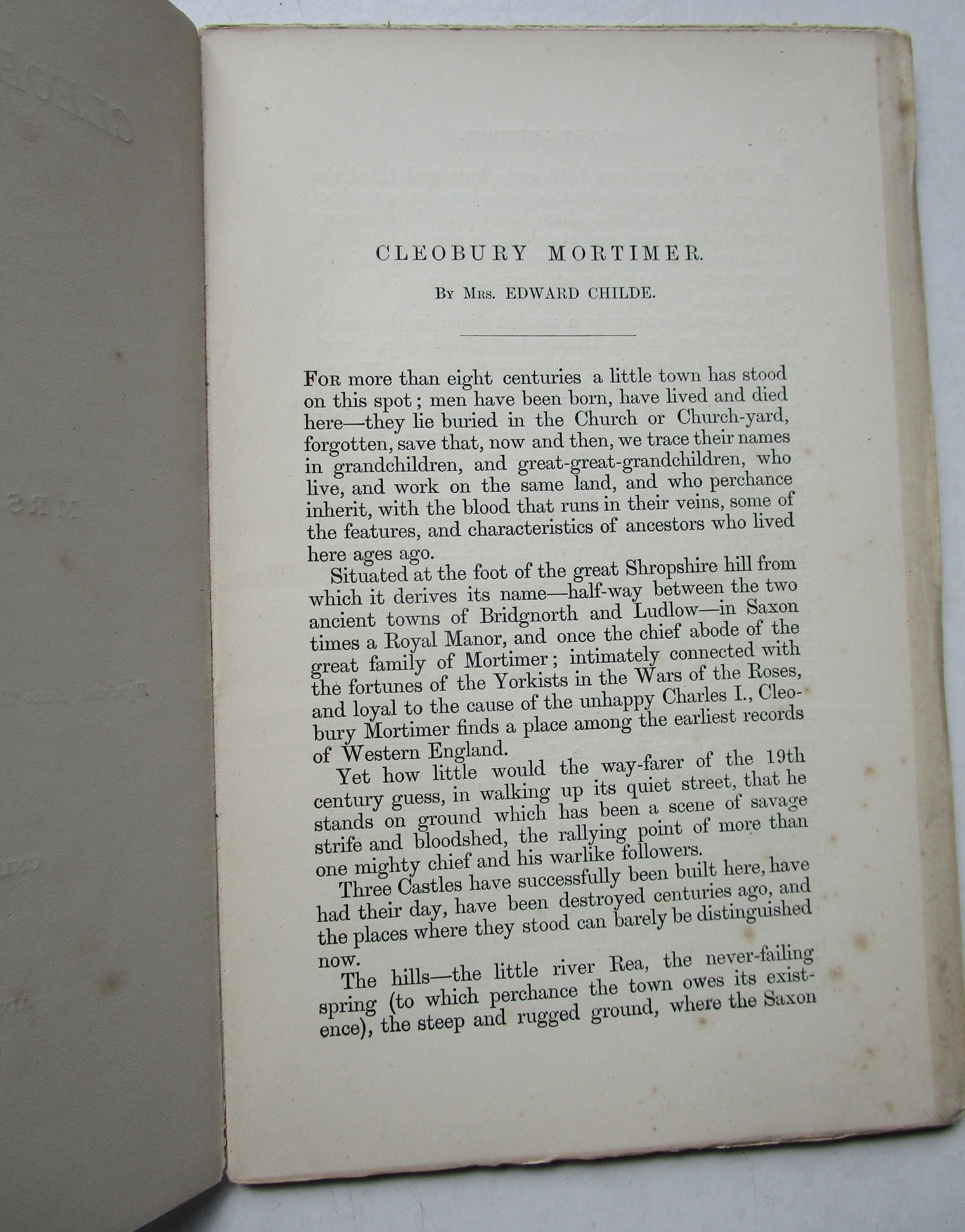 CLEOBURY MORTIMER Shropshire Limited Edition ONE of ONLY TWENTY FIVE ...