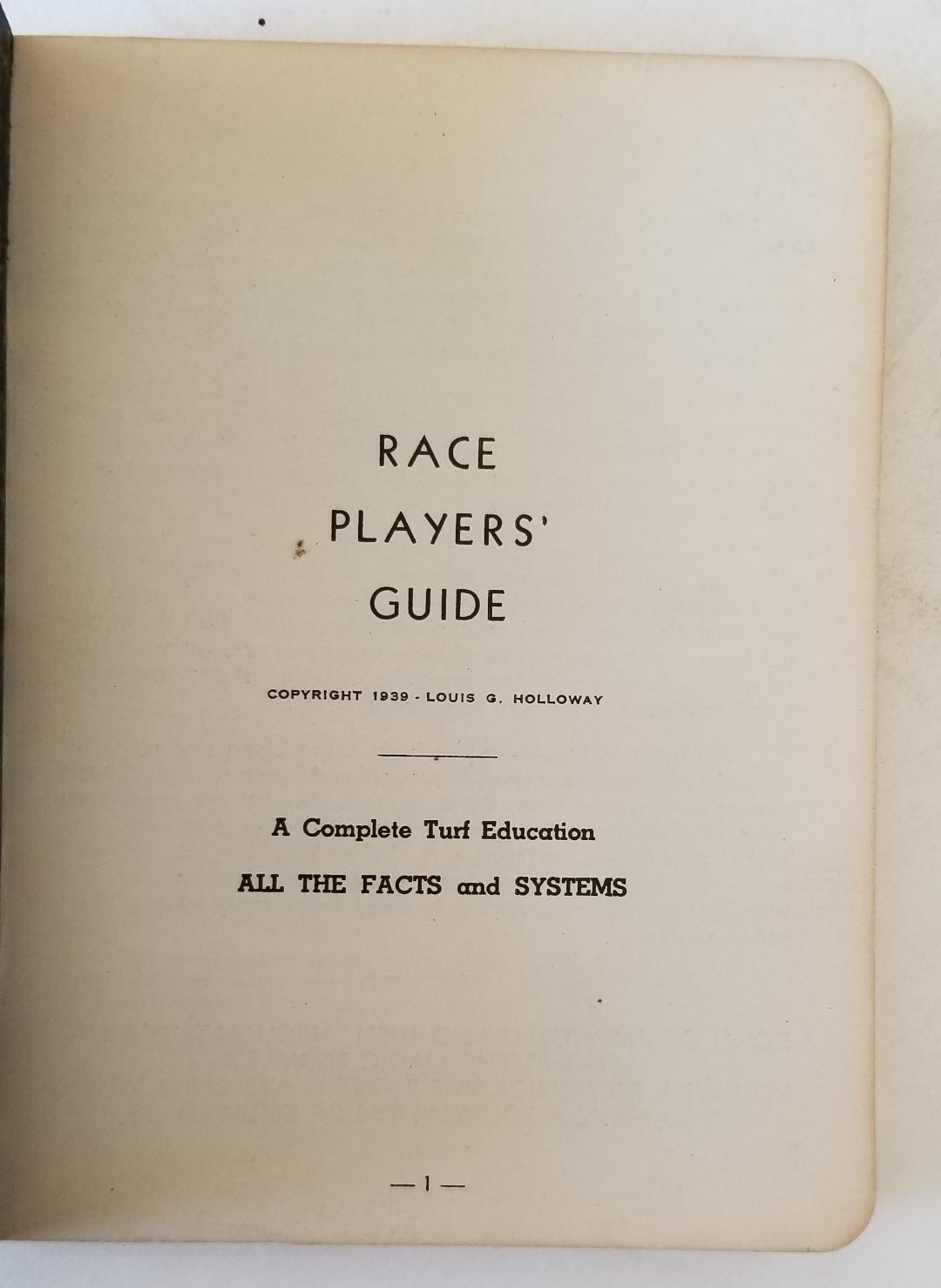 Race Players Guide. A Complete Turf Education, all the Facts and ...