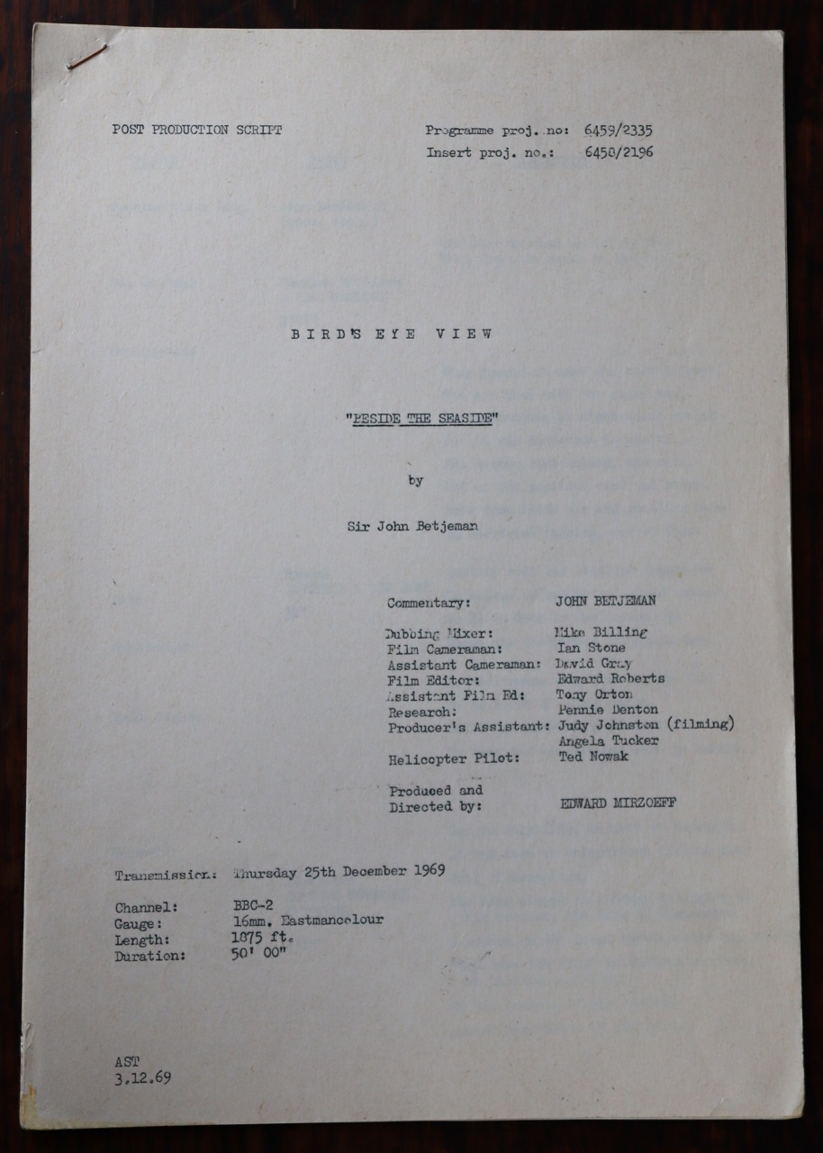 Beside the Seaside: [duplicated post-production script for Bird's Eye ...