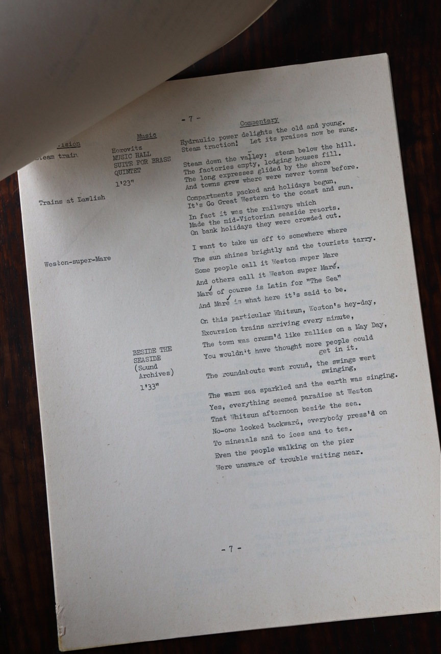 Beside the Seaside: [duplicated post-production script for Bird's Eye ...