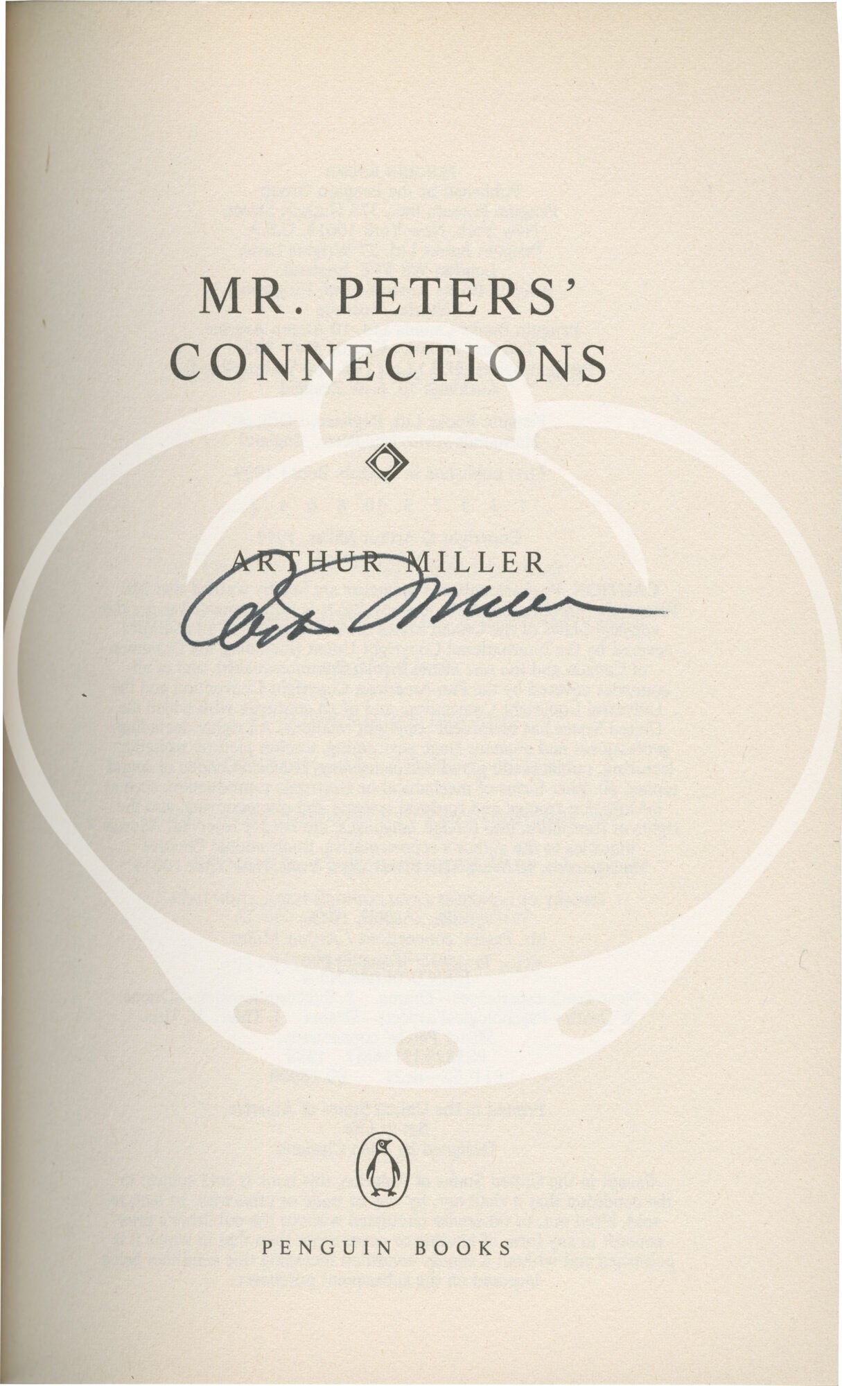 Mr. Peters' Connections (Signed First Edition) by Arthur Miller: (1999 ...