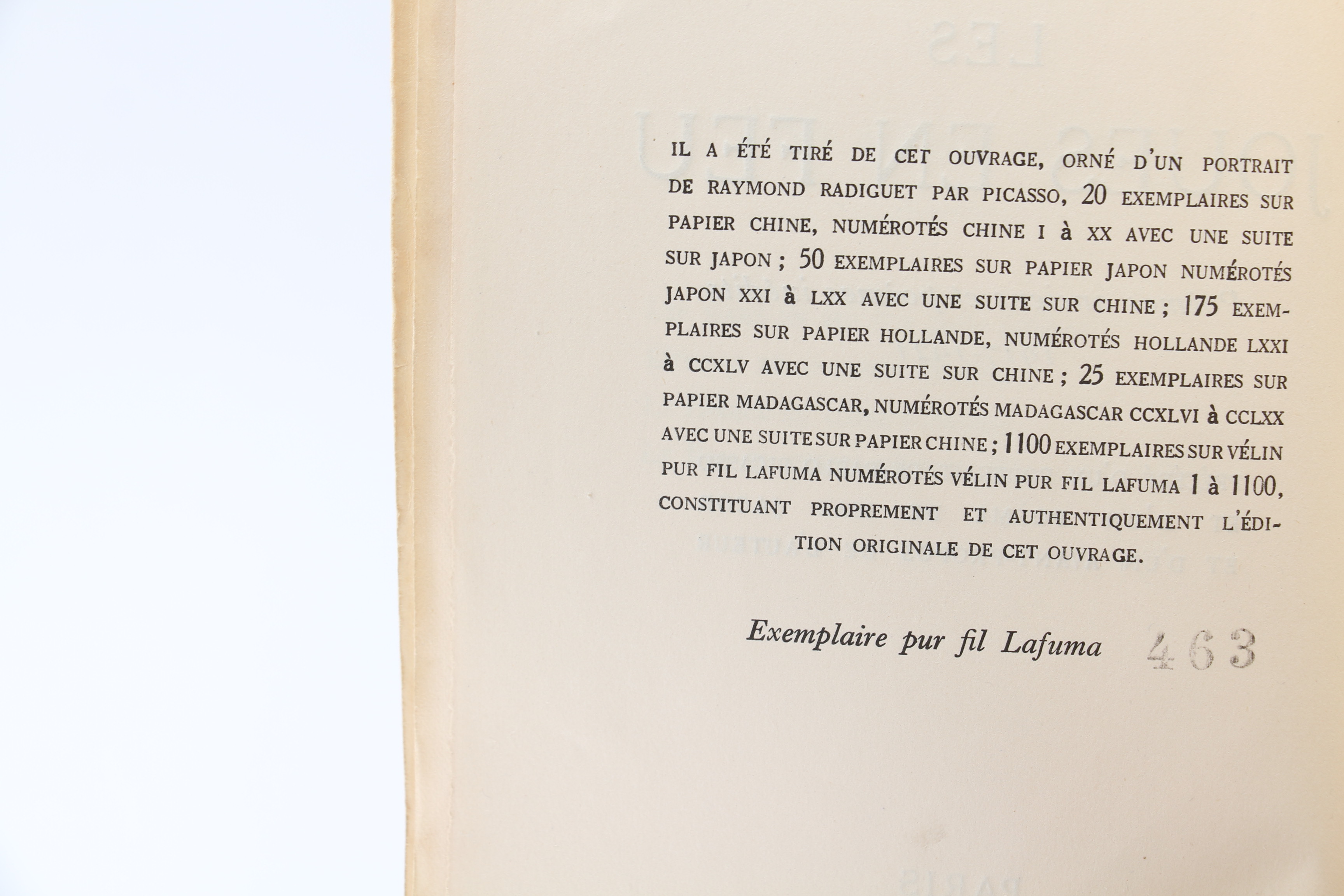 Les Joues en Feu von RADIGUET Raymond PICASSO Pablo: couverture souple ...