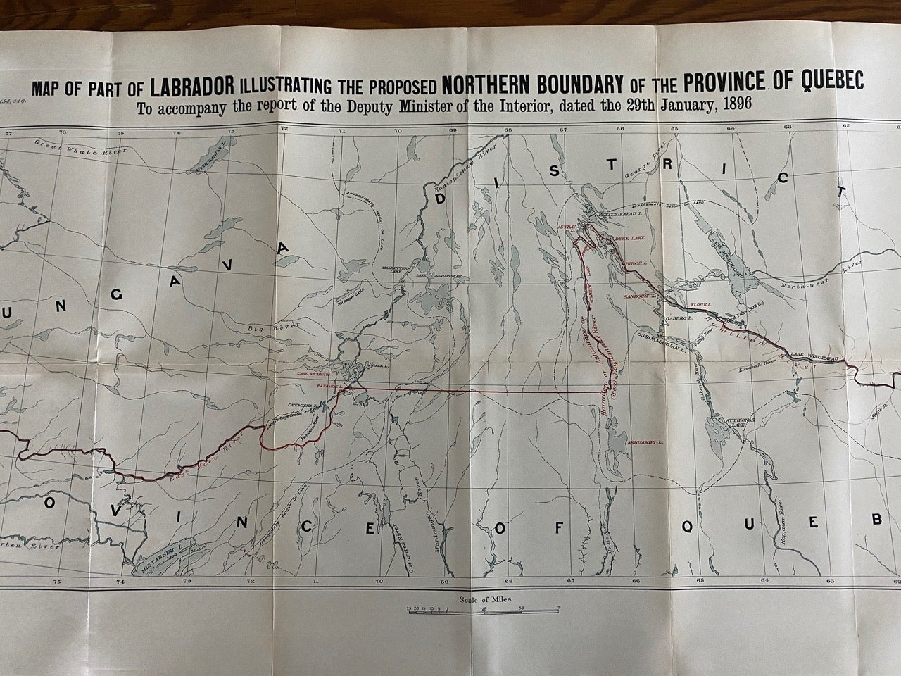 Map of part of Labrador illustrating the proposed northern boundary of ...