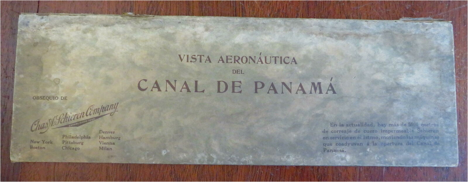 Panama Canal Aeronautical View Map And Info 1911 Cp Gray Tourist