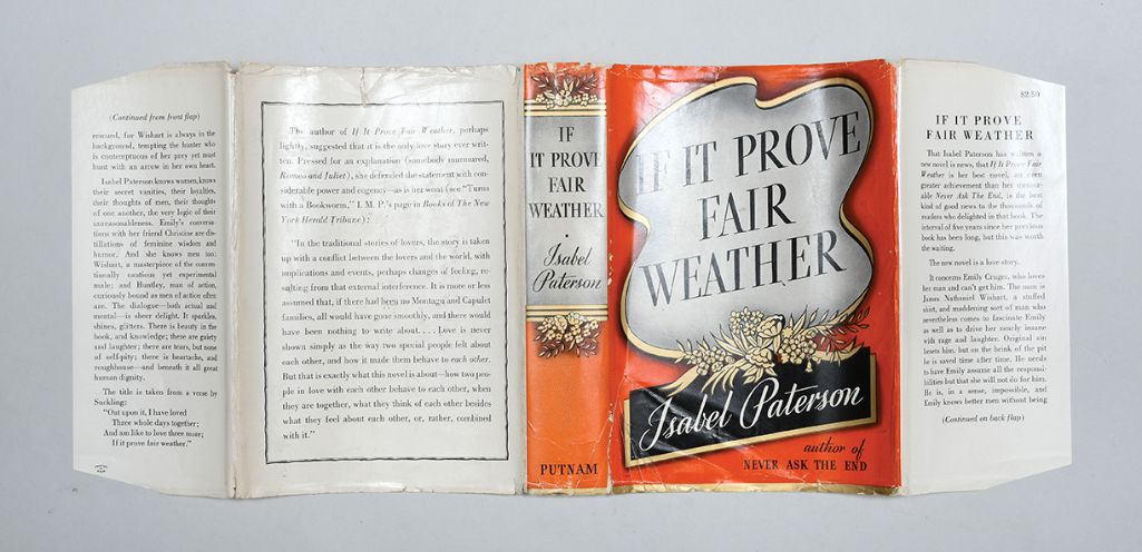 If It Prove Fair Weather. by PATERSON, Isabel.: Signed by Author(s ...