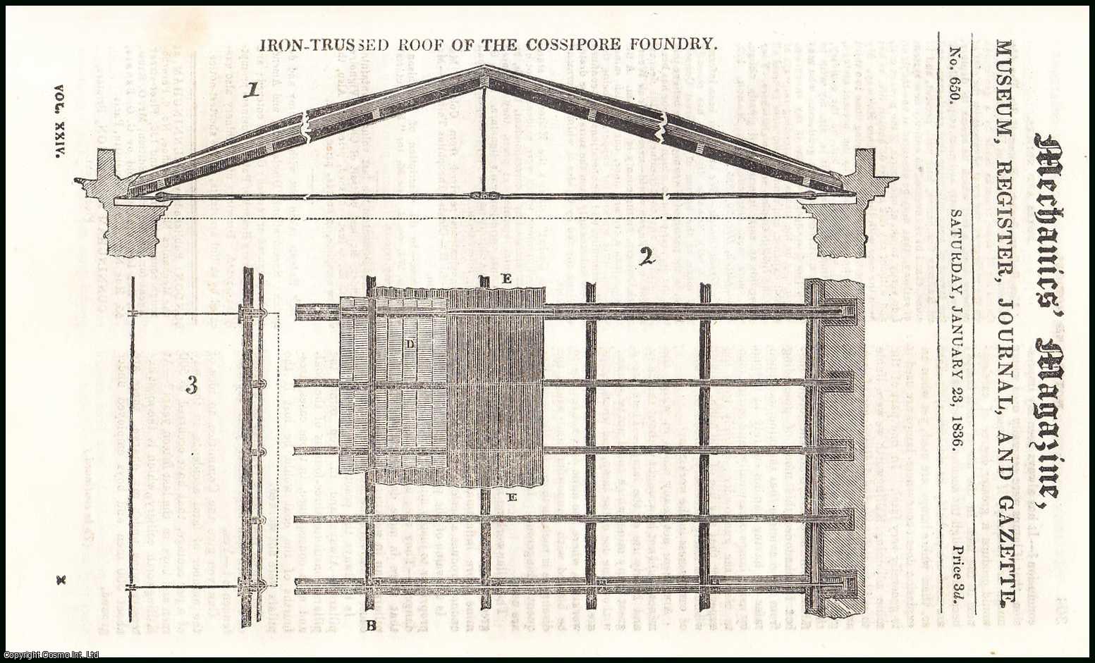 Iron-Trussed Roof of the Cossipore Foundry; Steam-Engine Boiler ...