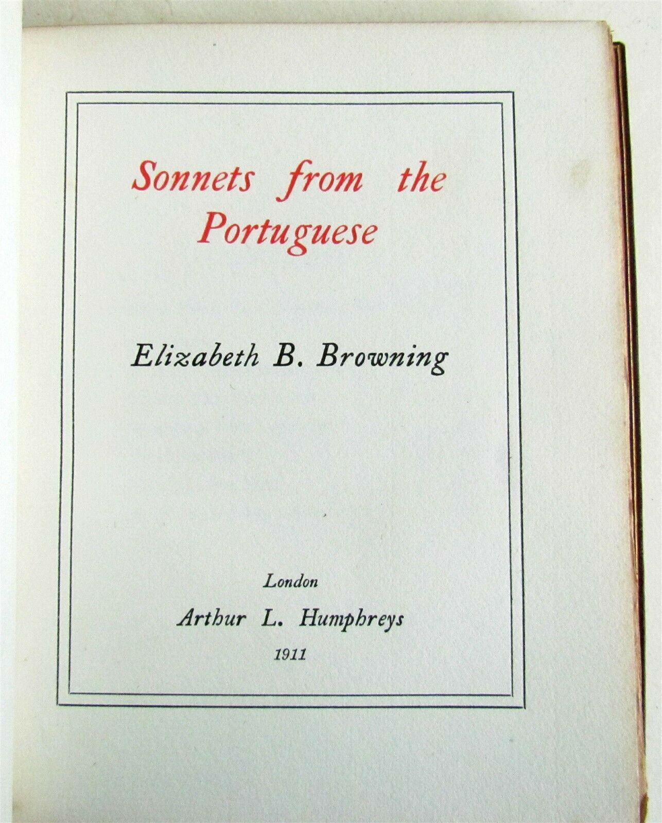 1911 SONNETS from the PORTUGUESE by Elizabeth Barrett Browning: Very ...