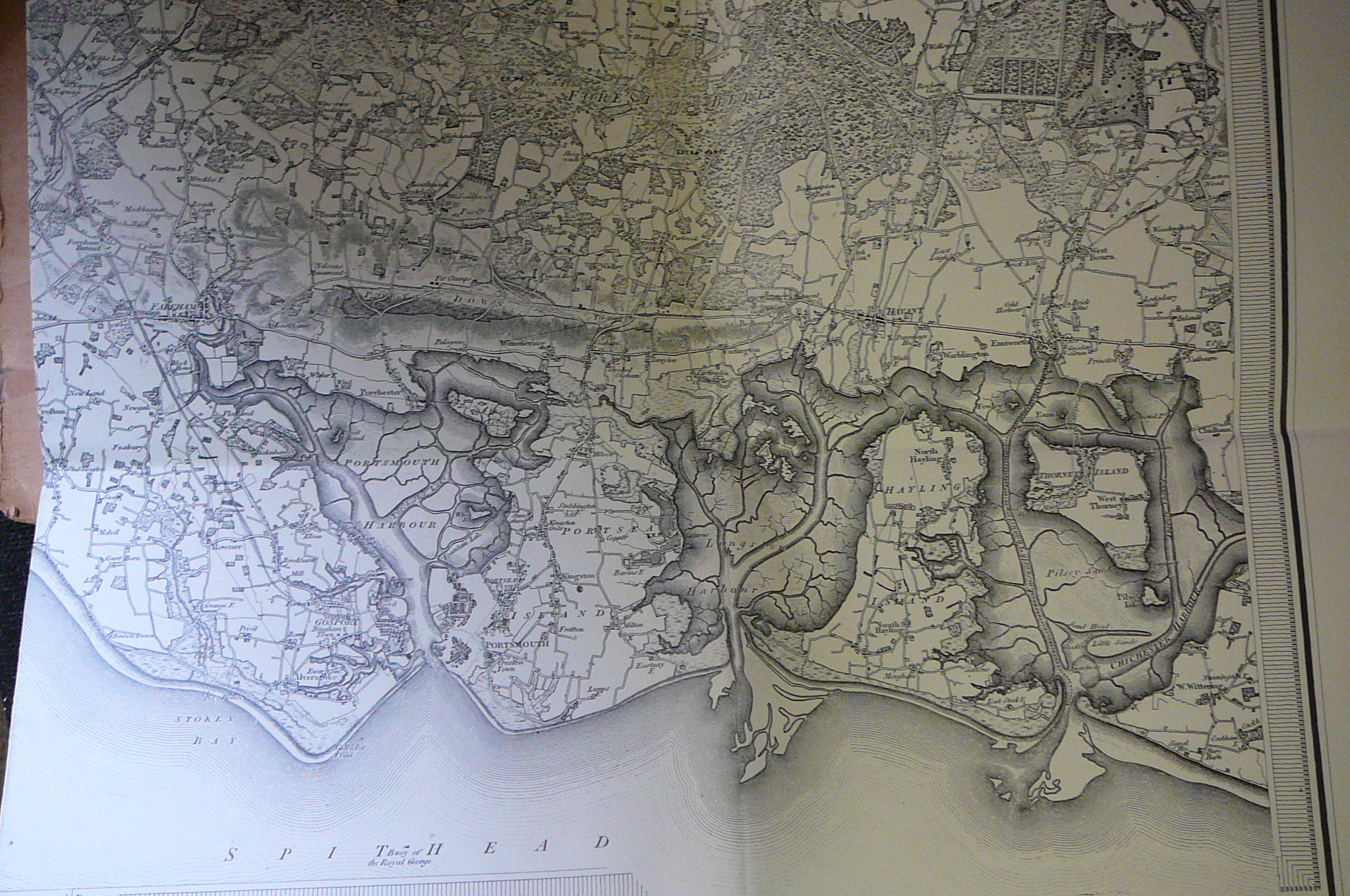 Large Foldout Map of South Hampshire Winchester to Southampton by Lt ...