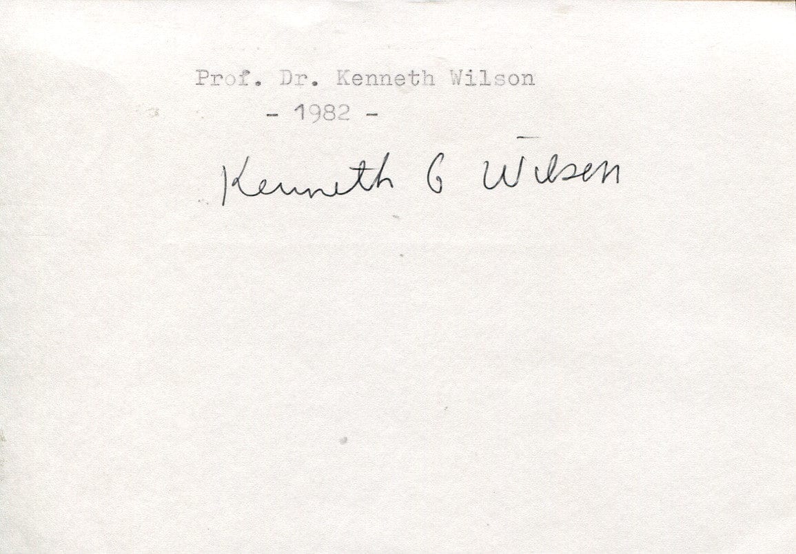 Kenneth Geddes `Ken` Wilson Autograph | signed card by Kenneth G ...