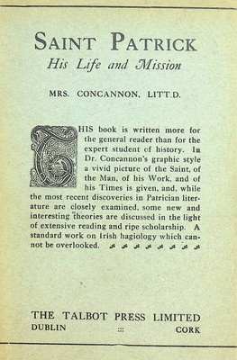 Saint Patrick: His life and mission by Concannon, Thomas Mrs. (1878 ...