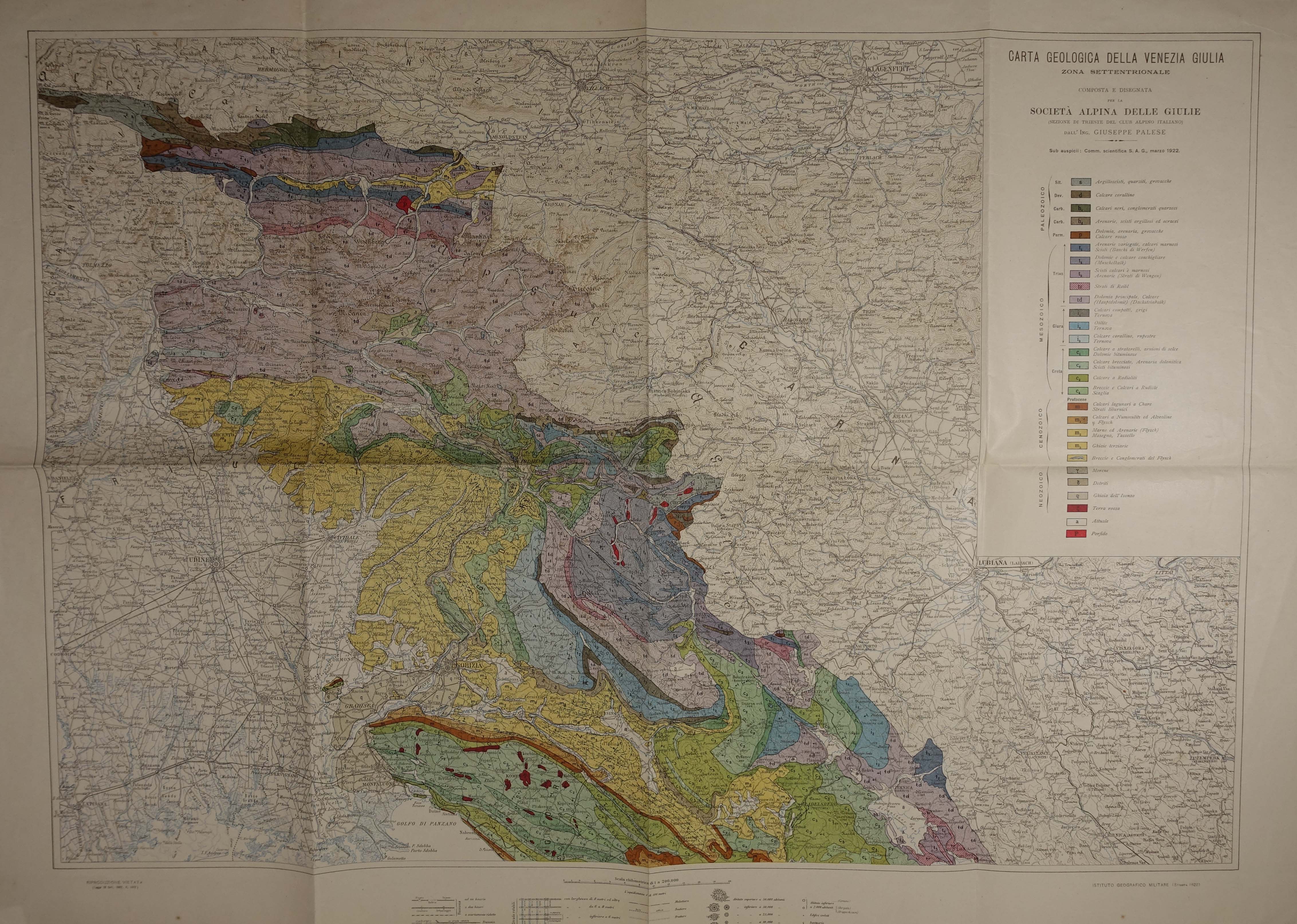 Carta geologica della Venezia Giulia. Zona settentrionale. Composta e ...