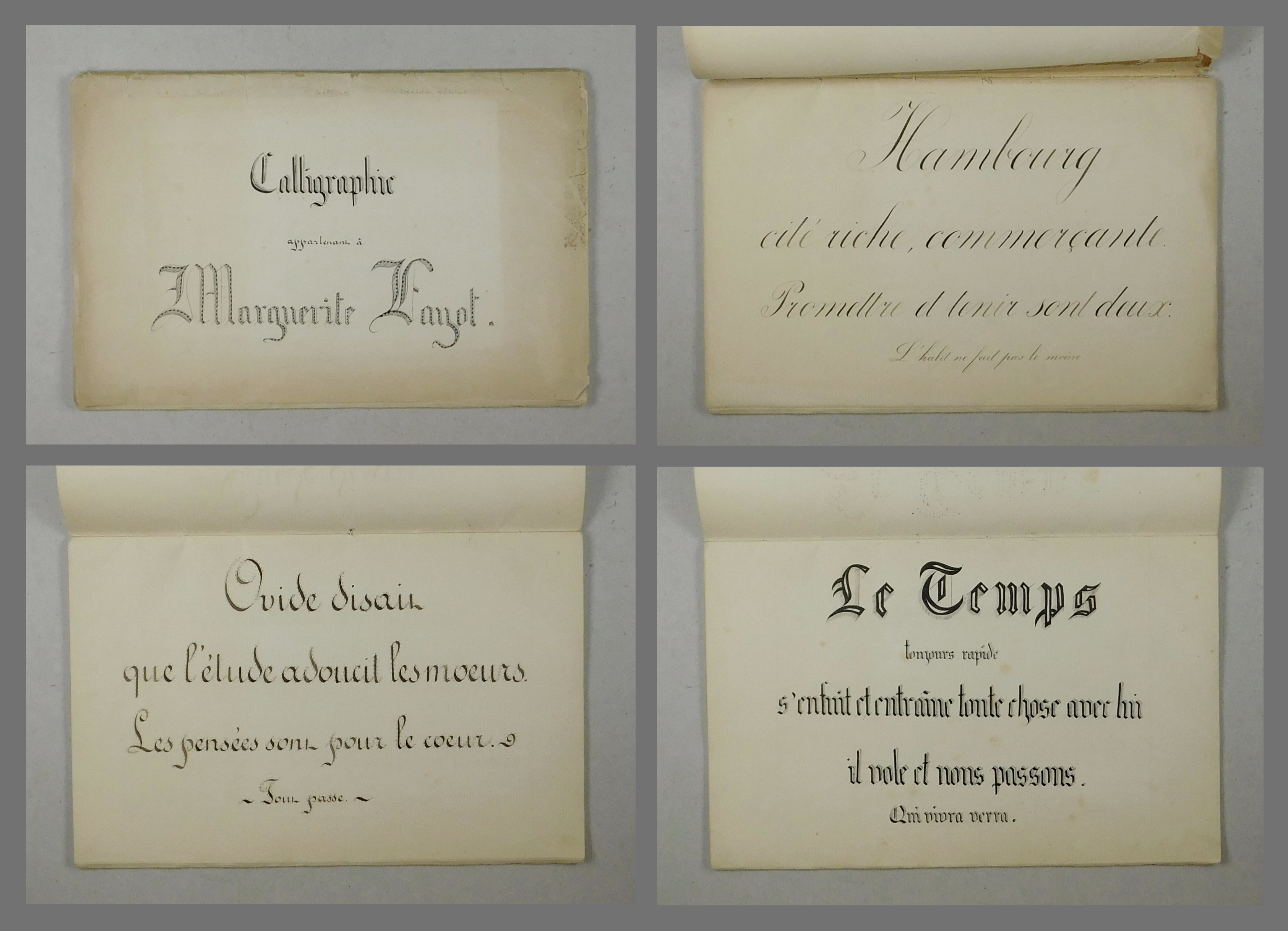 Calligraphie. (Handschriftliches Kalligraphieheft mit Mustern und einem ...