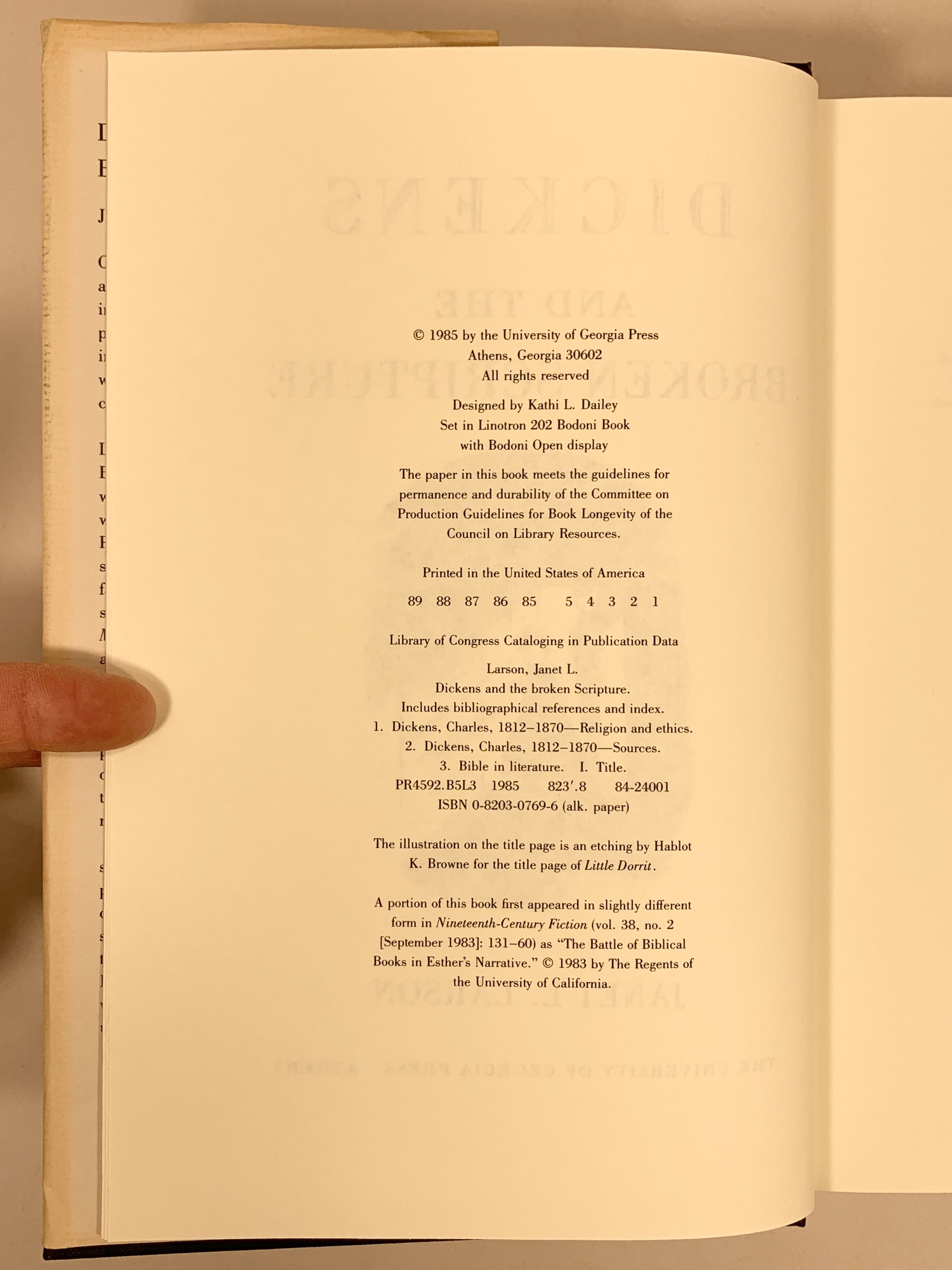 Dickens and the Broken Scripture by Larson, Janet L: Fine Hardcover ... Dickens and the Broken Scripture by Larson, Janet L: Fine Hardcover ...