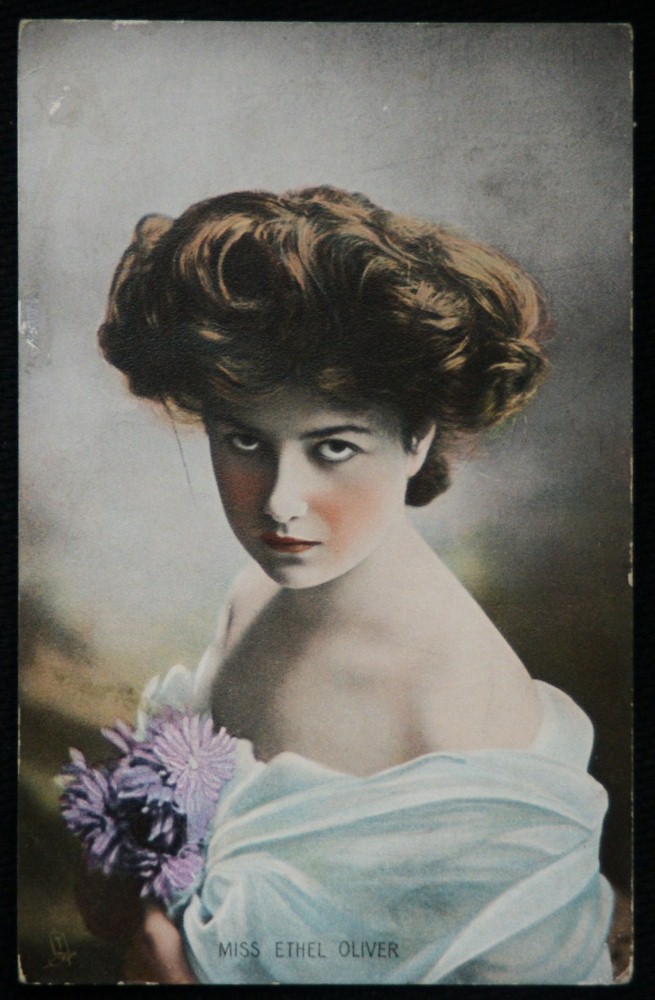 Ethel Oliver Actress Postcard Theatre Portrait Vintage 1907: Manuscript ...