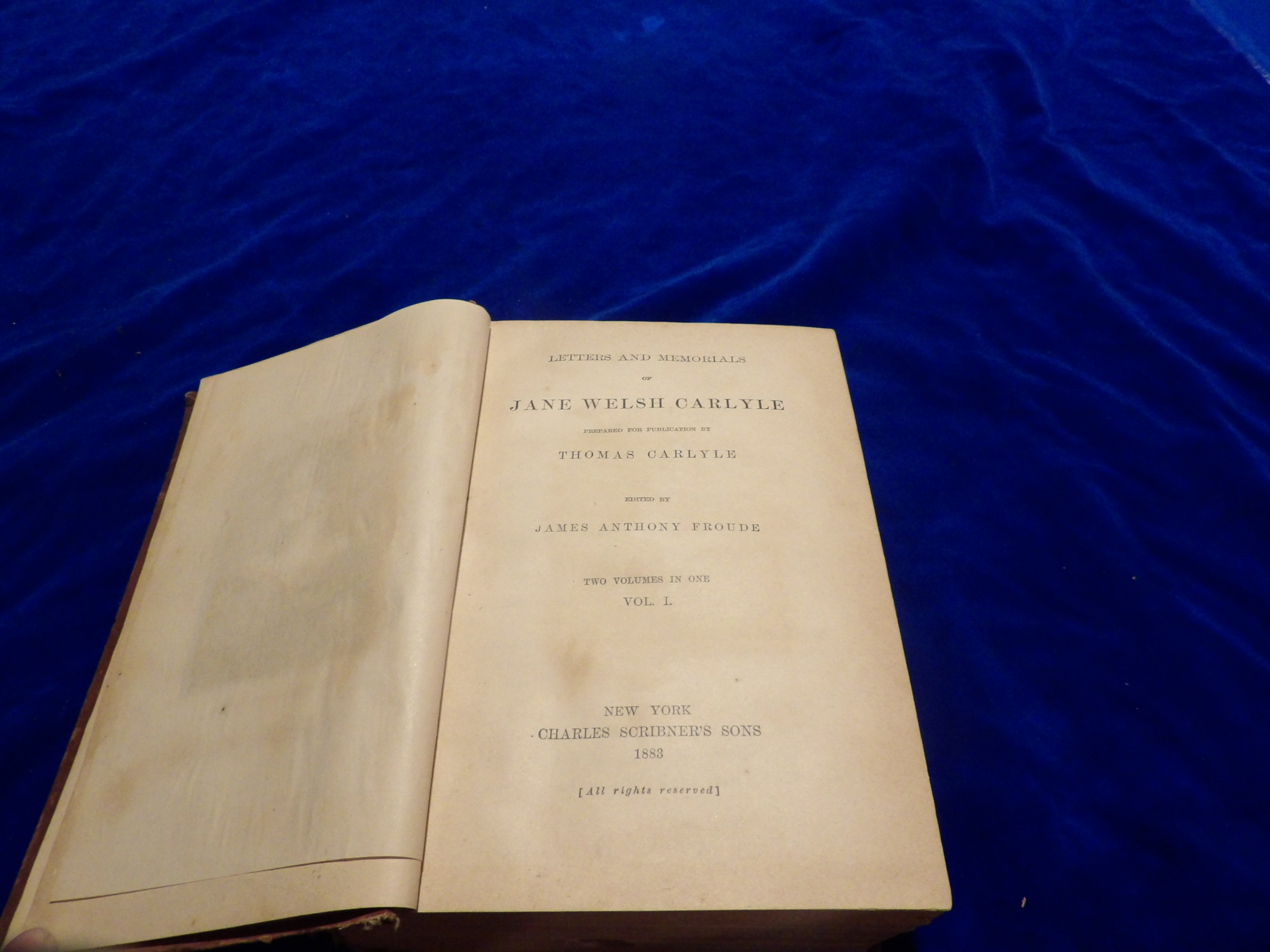 Letters And Memorials Of Jane Welsh Carlyle by Jane Welsh Carlyle: Fair ...