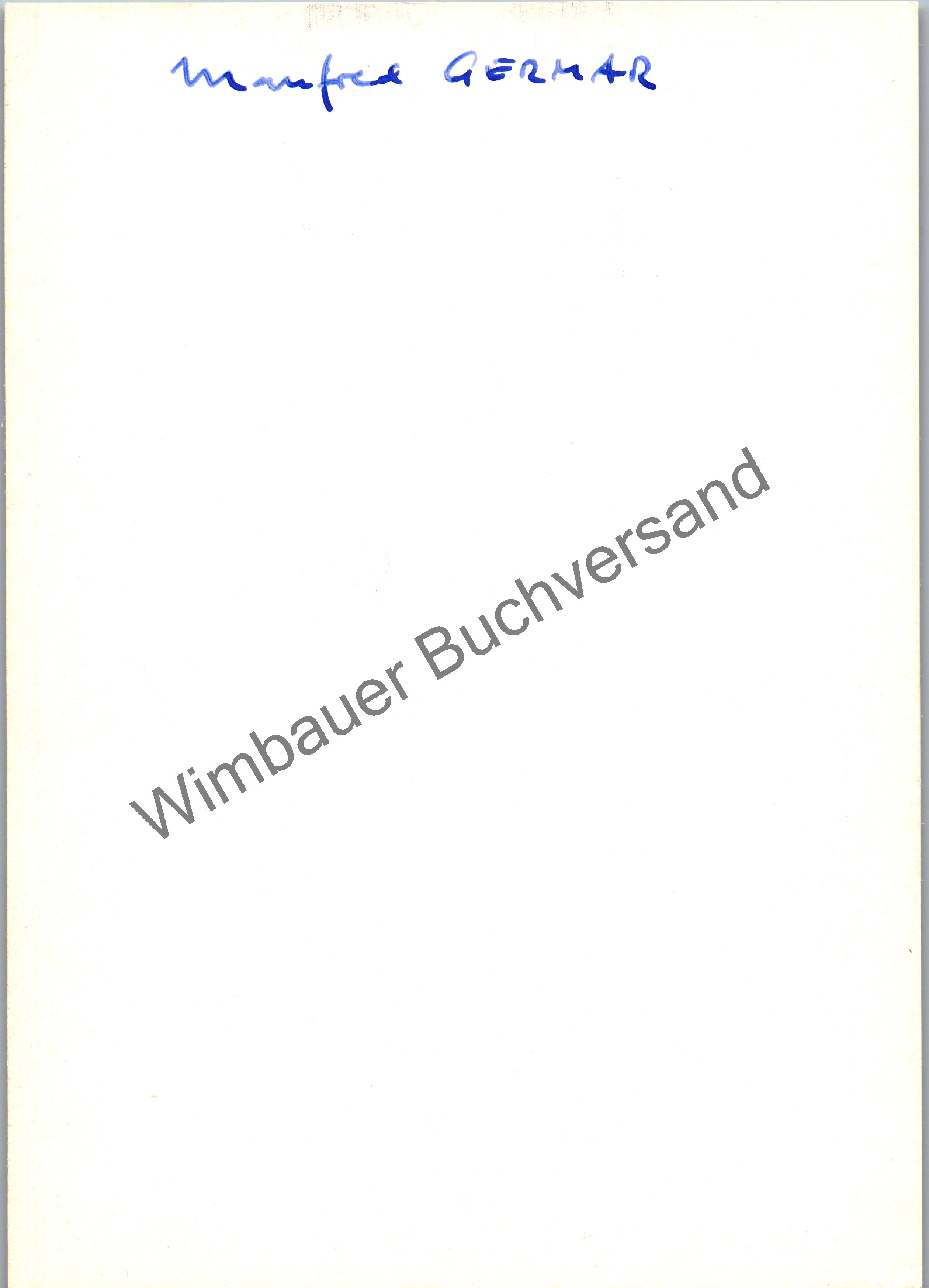 Original Autogramm Manfred Germar (*1935) Leichtathletik /// Autograph ...