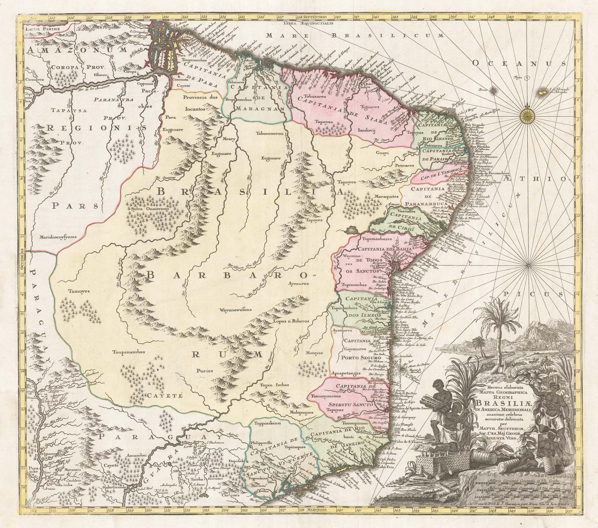 Recens elaborata Mappa Geographica Regni Brasiliae in America ...