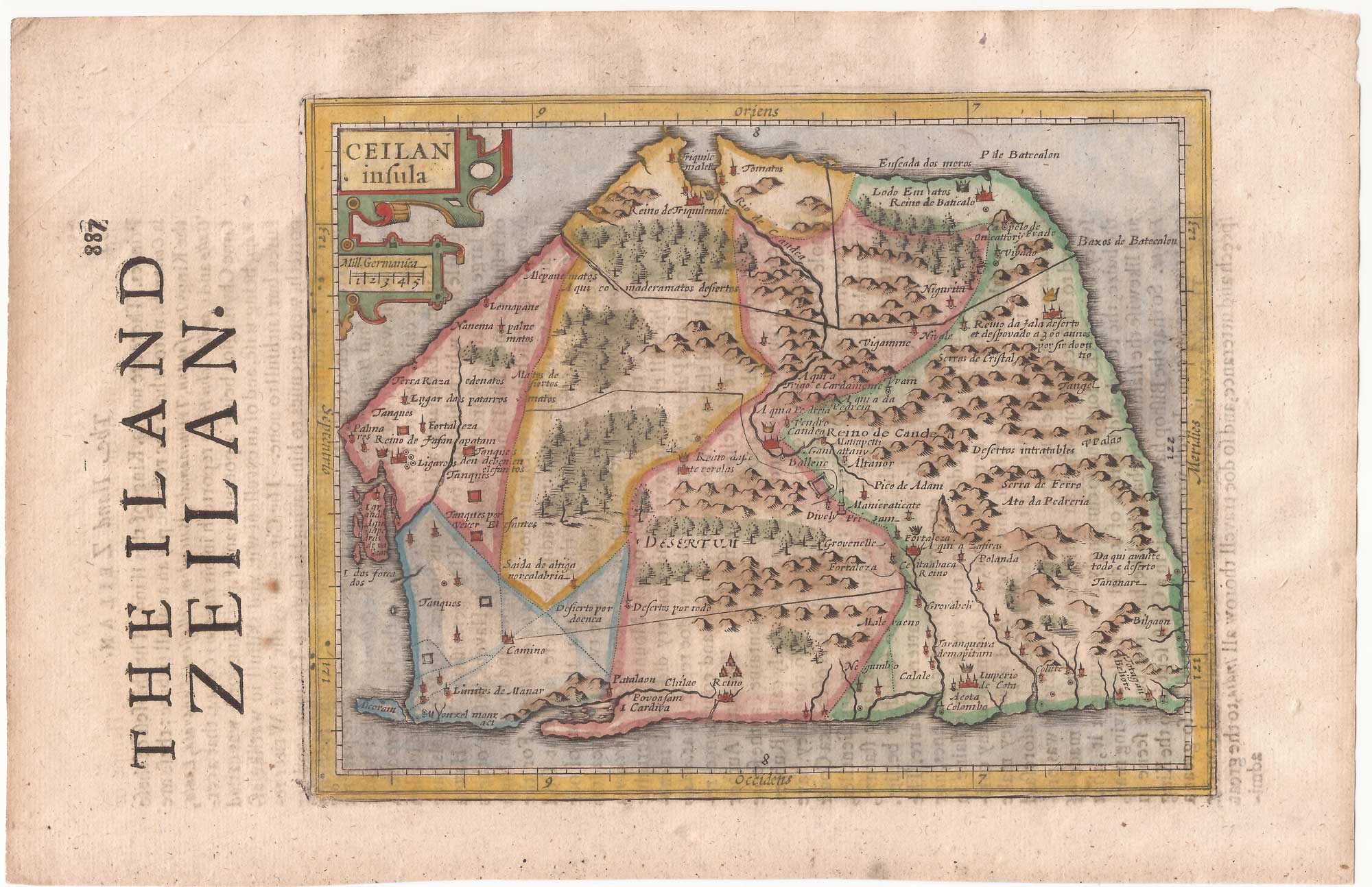 Ceilan Insula. by HONDIUS, Jodocus.: (1635) Map | Altea Antique Maps