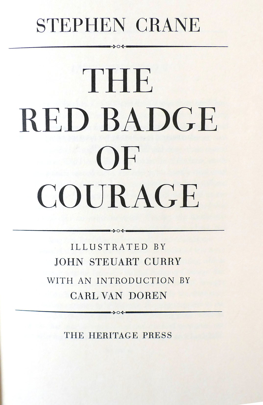 THE RED BADGE OF COURAGE Heritage Press by Stephen Crane: Hardcover ...