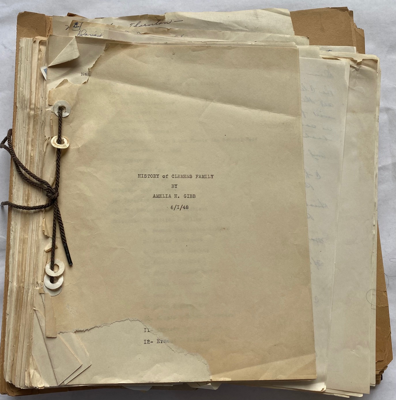 CLEMENS FAMILY GENEALOGY & PHOTO ALBUM 1860s-1960s: Manuscript / Paper ...