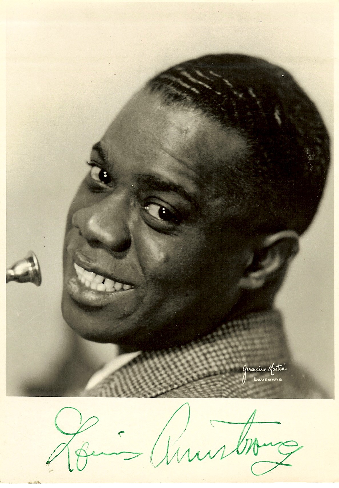 LOUIS ARMSTRONG ~~ AN ATTRACTIVE SIGNED PHOTOGRAPH OF 'SATCHMO' by ...